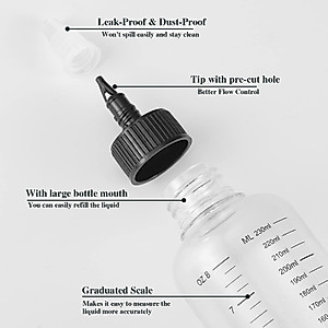 BESARME 2 Pack Applicator Bottle for Hair, 8.5 Ounce Hair Oil Applicator Plastic Squeeze Bottle Root Hair Dye Bottle Twist-On Top Tip Cap with Clear Graduated Scale