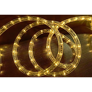ILUMDECOOD 120V LED Rope Lights, 10M 33ft, Retro Warm White 2700K, Indoor or Outdoor Use, Linkable, Perfect for Deck, Garden, Patio, Landscape Lighting, Camping, Party, Bedroom Décor, Waterproof
