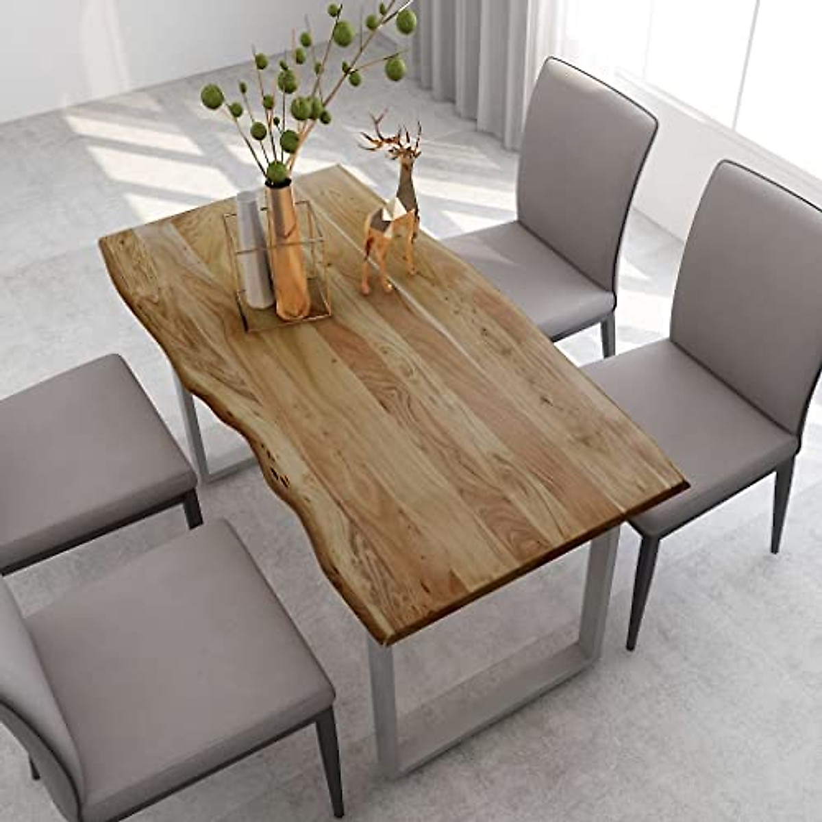 Multifunctional Dining Room Table,Modern Wood Dining Table,Dining Table,Suitable for Living Room,Lounge,Office,Meeting Room 55.1"x27.6"x29.9" Solid Acacia Wood