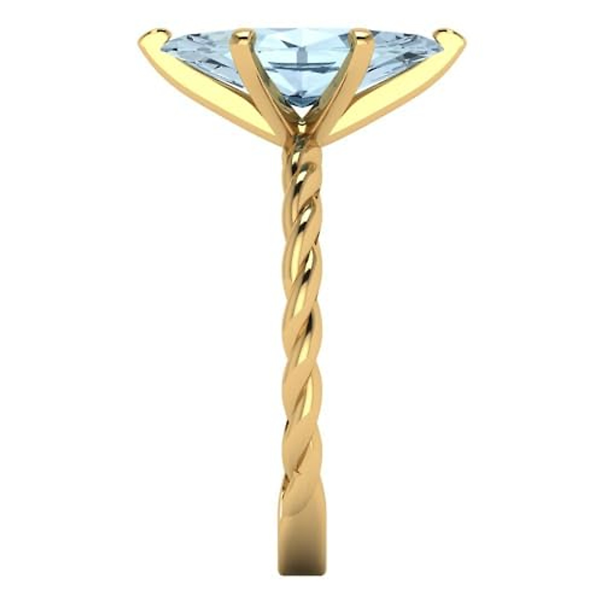 Clara Pucci 2ct Marquise Cut Solitaire Rope Knot Natural Swiss Blue Topaz Engagement Promise Anniversary Ring 18k yellow Gold 4.25