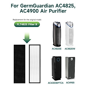 2-Pack FLT4825 Filter B Replacement Compatible with AC4825E, AC4850PT, AC4900, AC4300, H13 True HEPA Filter with Pet Pure Treatment, Replace Model FLT4825&FLT4850PT