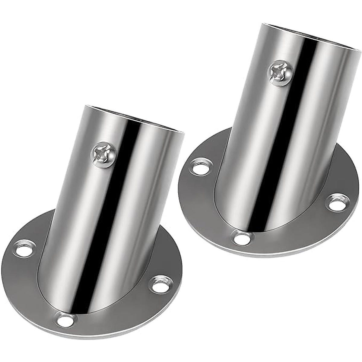 2Pcs Adjustable Socket Bracket Support Holder Stainless Closet Rod Flange Bevel Angle Flange Base
