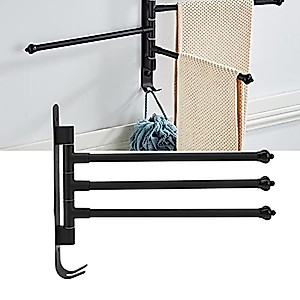 Stainless Steel Swivel Towel Rack 4 Arms Bathroom Towel Hanger Holder 180 Degrees Swivel Towel Bar Rotating Bath Towel Rack Swing Out Towel Racks for Bathroom Kitchen Home Hotel(3 Arms)