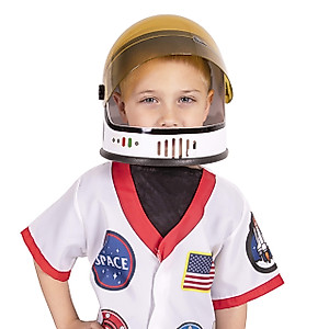 Narwhal Novelties Kids Space Helmet, Halloween Costume Helmet with Movable Visor - White, for Ages 5-12, Space Toy Helmet with Foam Padding, NASA Logo and USA Flag, Spacewalker Look