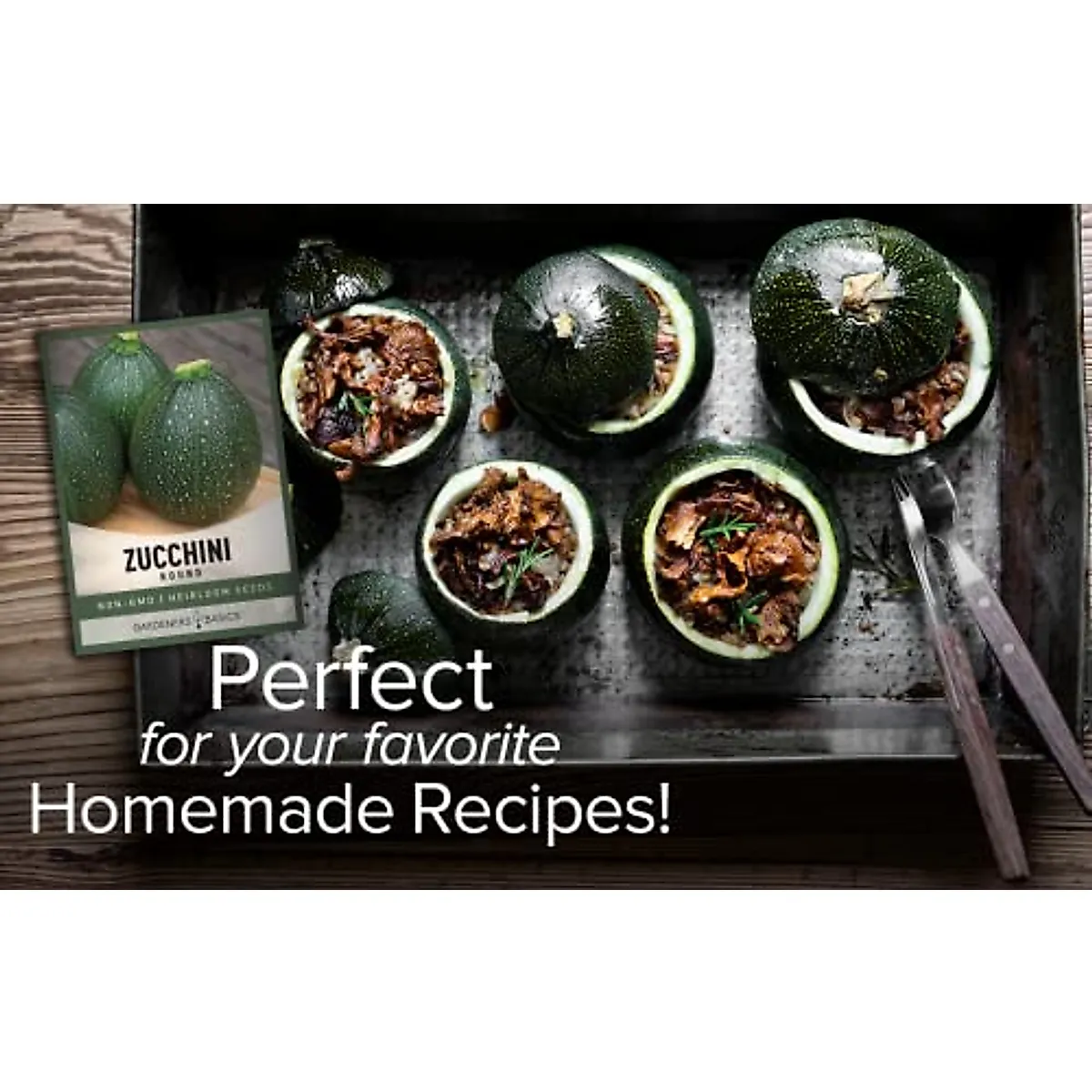 Round Zucchini Seeds for Planting Heirloom, Non-GMO Vegetable Summer Squash Container Variety- 3 Grams Seeds Great for Summer Garden by Gardeners Basics