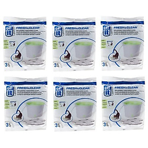 Catit Replacement 3 Pack Carbon & Foam Cartridge for Fresh & Clear Water Fountain (6-Pack)