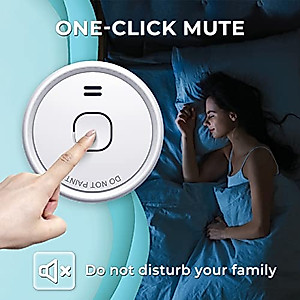 Ecoey Smoke Detector, Smoke Alarm with Advanced Photoelectric Technology, Fire Alarm Smoke Detector with Test Button and Low Battery Reminder, Fire Alarm Used in Bedroom, Home, FJ138, 1 Pack