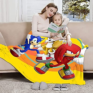 Anime Throw Blankets Flannel Fleece Warm Soft Blanket for Couch Sofa Bed Travel Camping Kids Adult Gifts (Color 1, 50 x 40 inches)