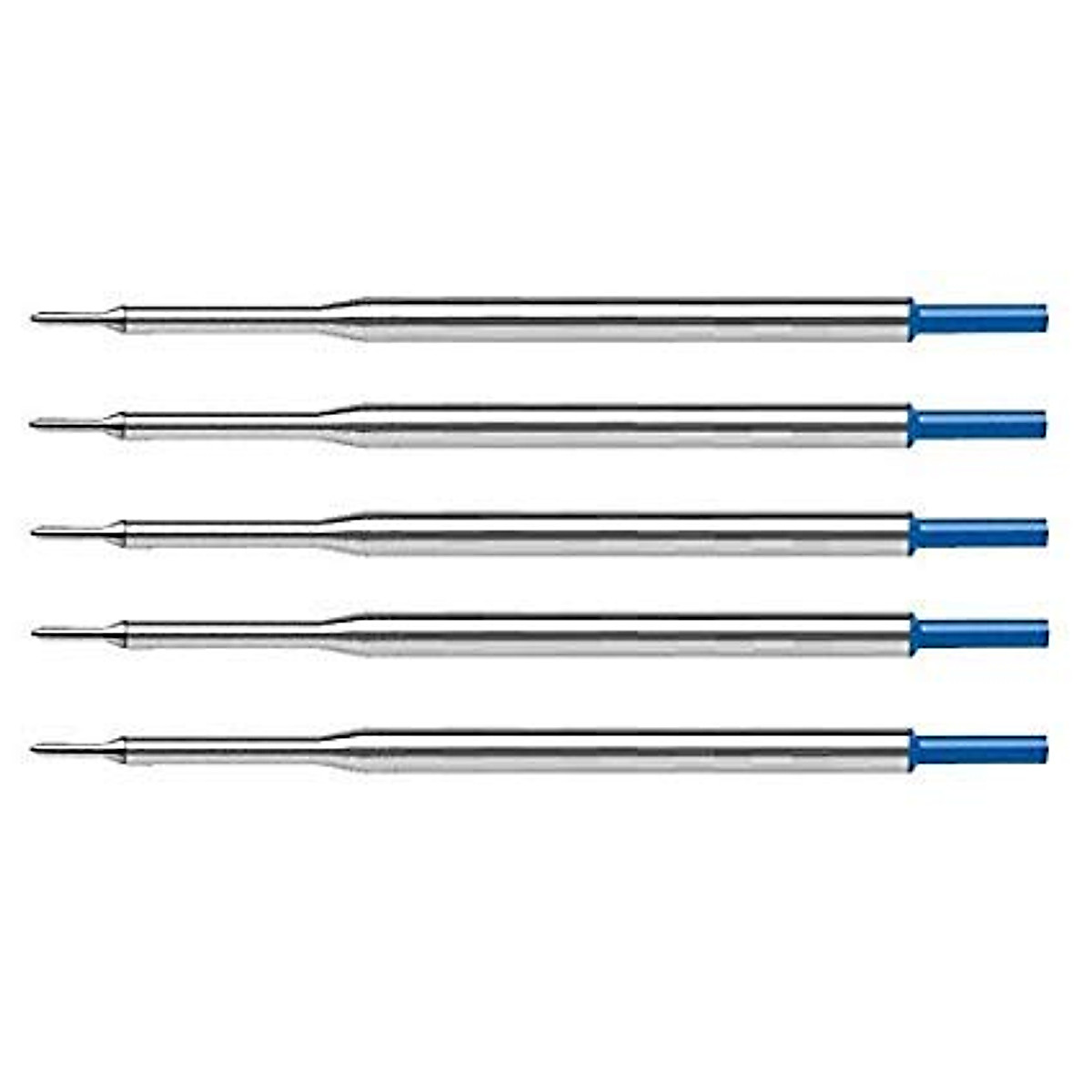 5 Genuine Intrepid flawless flow Medium Refills for Papermate Lubriglide, Aspire, PhD Pens, Bulk Packed (BLUE)