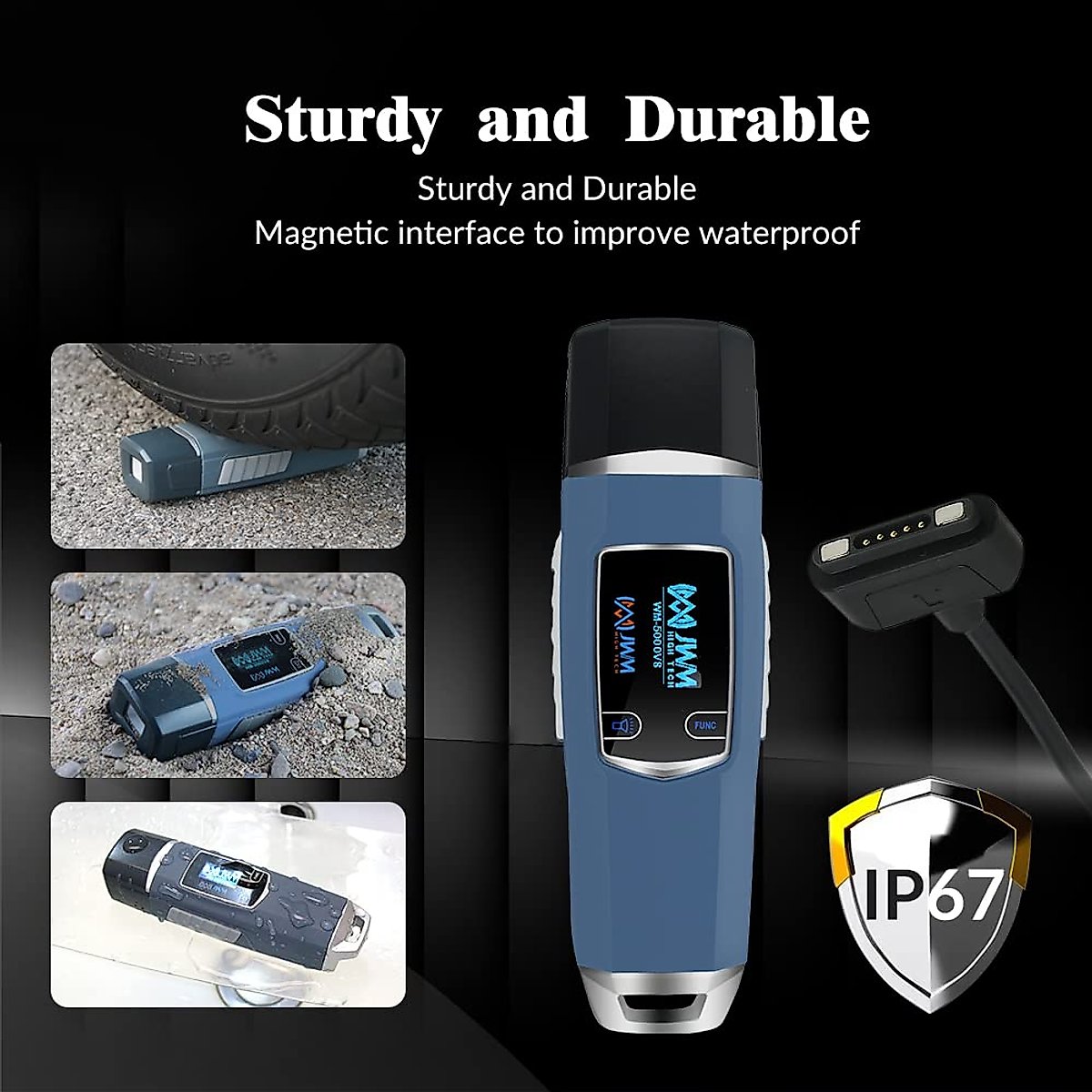JWM Long Range Guard Tour Patrol System with Downloader, RFID Flashlight Security Guard Equipment with OLED Screen, Free Cloud Software, 2.4G Card for Long Distance Reading