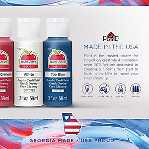 Apple Barrel PROMOABI Acrylic Paint Set, 2 Fl Oz (Pack of 18), Assorted Matte Colors, 18 Count