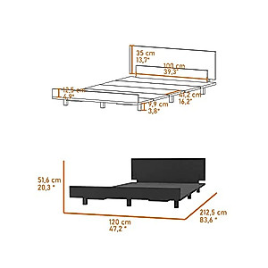 Epinki Twin Bed Frame Black, Particle Board, Low Profile Bed, Easy Assembly