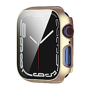 HANKN 40mm Case Compatible with Apple Watch Series 4 5 6 Se 40mm Tempered Glass Screen Protector Case, Full Coverage Shockproof Iwatch Bumper Cover (40mm, Gold)