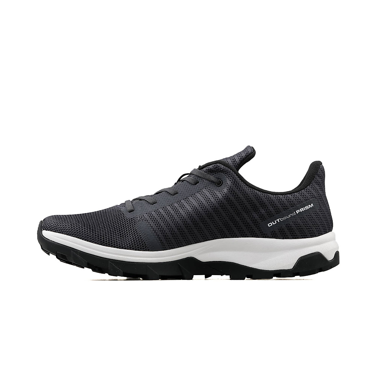 Salomon Outbound Prism Hiking Shoes for Men, Ebony/White/Black, 9.5