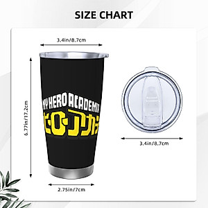 JIESAJ Anime My Hero Academia Insulated Tumbler 20oz Drinking Cup For Mans Womens Insulated Tumbler