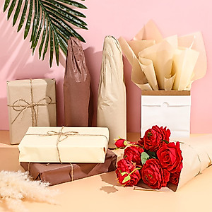 300 Sheets Kraft Tissue Paper for Packaging, 14 x 20 Inches Gift Wrapping Bulk Tissue Paper Decorative for Irish Easter Baby Shower Graduation Weddings Birthday DIY Project (Brown Series)