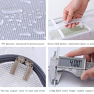 Under Bed Storage Containers, Clear Under Bed Storage Bags Sturdy Foldable Clothes Organizers Storage Bins for Clothing Blankets Bedding Comforter Bedroom Closet Dorm, with Reinforced Handles, 2-Pack