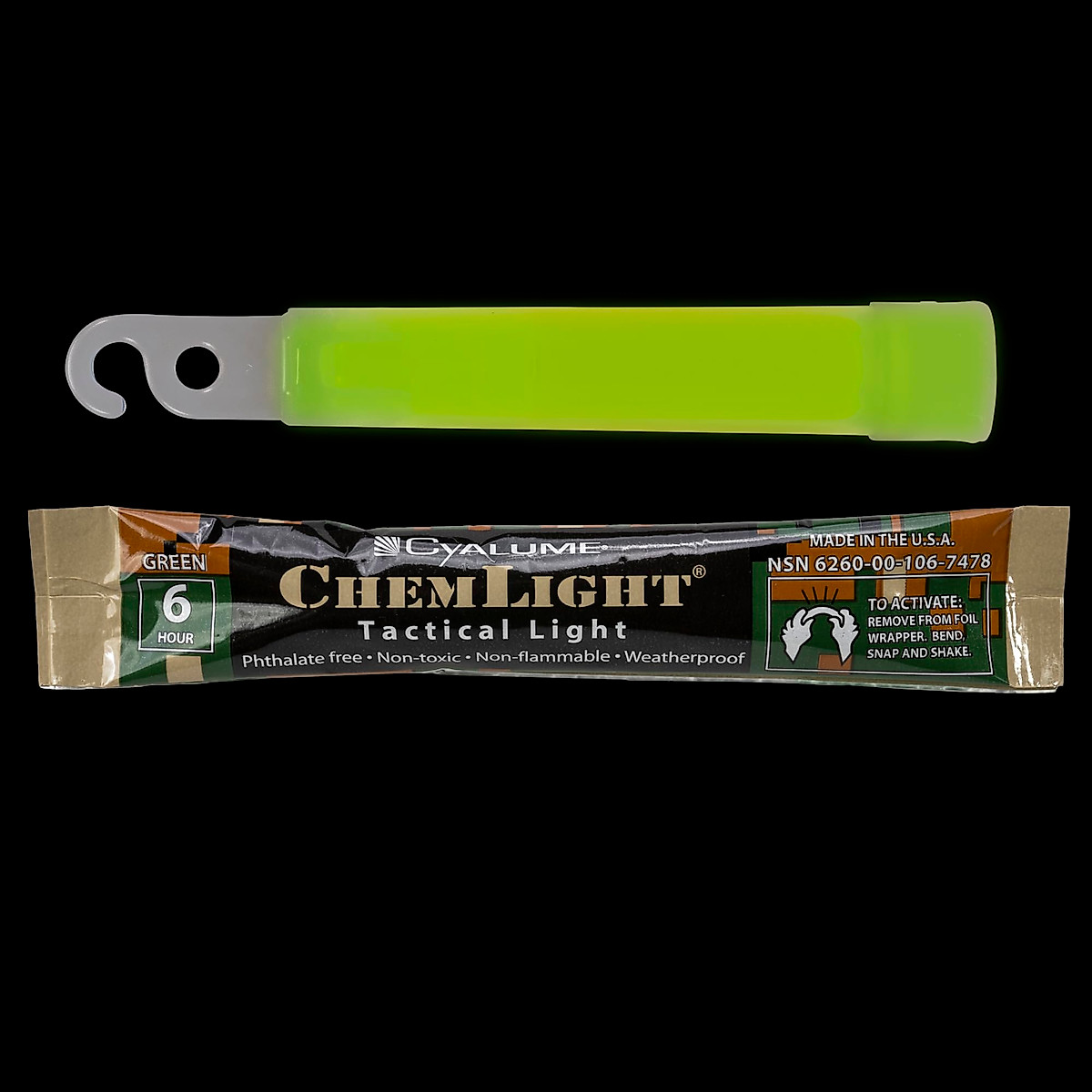 Cyalume Chemlight Light Stick, Military Grade, 6 Hour Duration, 4 Inches, 100 Pack