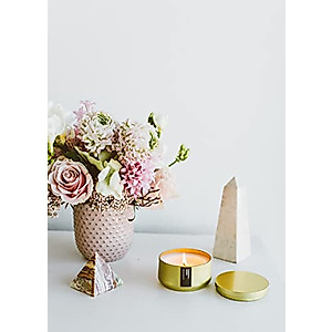 Calyan Wax Soy Candle, Oakmoss & Amber Scented Candles for The Home | Premium Candle Gift Set of 2 | 5.2 oz 30 Hour Burn | Soy Candles in Gold Metal Tins | Aromatherapy Candles