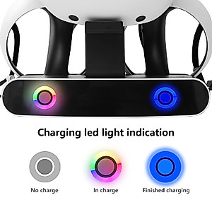 PS VR2 Controller Charging Station, PS VR2 Stand Charger with Type-C Adapter, Dual PS VR2 Controller Charging Stand with LED Indicator and Charger Cable