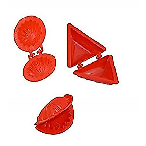 plenzo 4 PCs Heavy Plastic Dough Press Dumpling Samosa Modak Gujiya Pie Mould Maker Kitchen Tool (Professional)