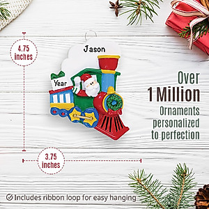 Personalized Train Christmas Ornaments 2023 - Fast & Free 24h Customization – Santa Train Christmas Decorations with Name - Comes Gift-Wrapped - Fun Ornaments for Christmas Tree