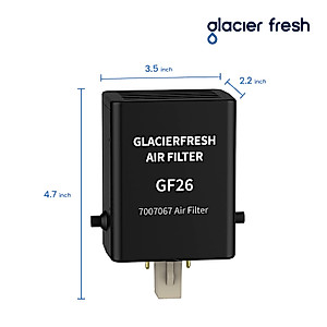 GLACIER FRESH 7007067 Air Purification Cartridge, Air Filter Replacement For Sub-Zero Refrigerator 7007076, 7042798 Air Filter (Pack of 1)
