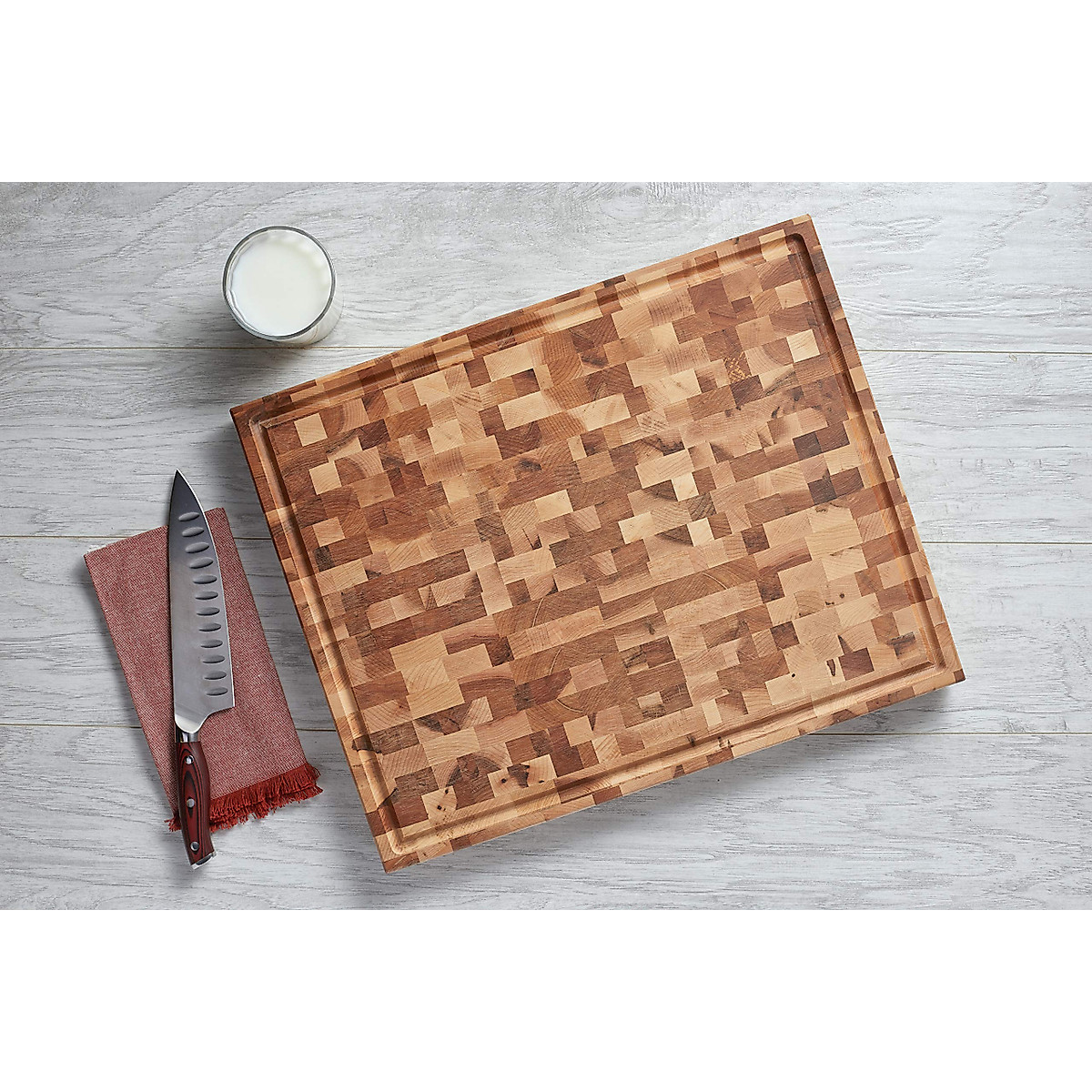 Labell Wood Cutting Boards - Large Canadian Maple Butchers Chopping Block with Juice Groove for Meats, Vegetables, Fruits, and Cheeses - Perfect for Carving, Serving, & Charcuterie (16" x 20" x 1.5")