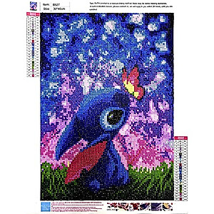 taosilj Stitch Diamond Painting Kits-Stitch Diamond Art for Adults Kids Beginners,5D Diamond Painting Stitch for Gift Home Wall Decor (12x16inch)