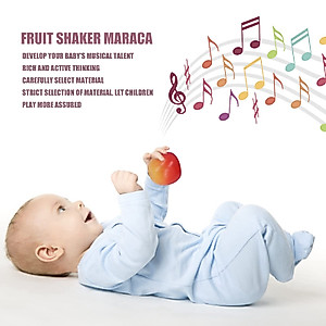 Fruit Shaker Learning Resource Plastic Percussion Shapes Fruit Shaker Set for 6+ Months Apples, Lemons, Bananas, Strawberries, Mangoes() for Child Toys Music Learning Classroom