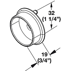 1 Pair for 1 5/16" Diameter Closet Rod Wardrobe Tube End Supports (Matt aluminum)