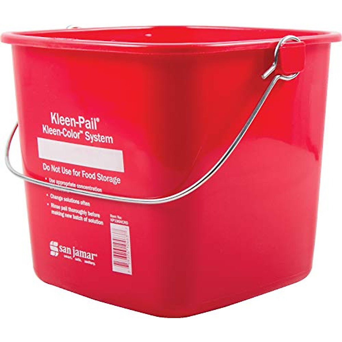 San Jamar KP196KCRD Kleen-Pail Commercial Cleaning Bucket, 6 Quart, Red