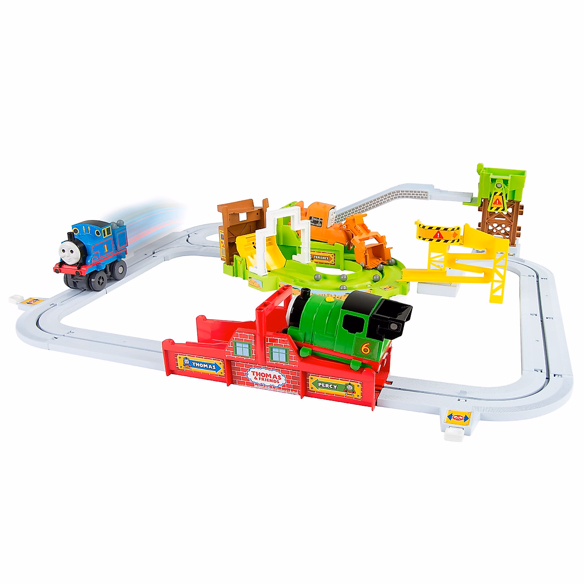 Thomas and Friends Big Loader — Motorized Thomas the Train Set — Includes Thomas the Train, Percy the Train, and Terence the Tractor — Girls and Boys Ages 3 Years and Up