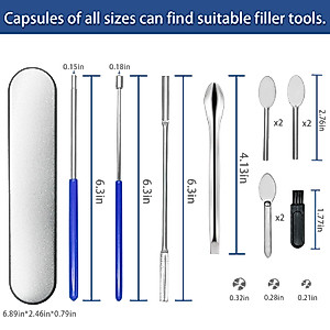 ZIGMEEY 15 Piece Capsule Filling Machine Kit for Pill Filler - All Sizes 000 00 0 1 2 3 4 5, Micro Lab Spoons, Herb Powder Tamper Tool, Spatula Scoop, Versatile for Medication & Supplements