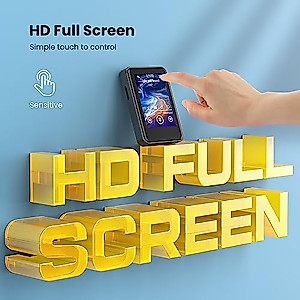 ZOOAOXO 128GB MP3 Player Bluetooth 5.2 with 2.4" Full Touch Screen,Portable Music Player with Speaker, HiFi Sound Quality, E-Book, Alarm Clock, Radio, Voice Recorder, Headphones Included