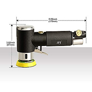ZFE 1/2/3 Inch Random Orbital Air Sander, Mini Pneumatic Sander for Auto Body Work, High Speed Air Powered Polisher with 15 Polishing Buffing Pads,18 Sandpapers