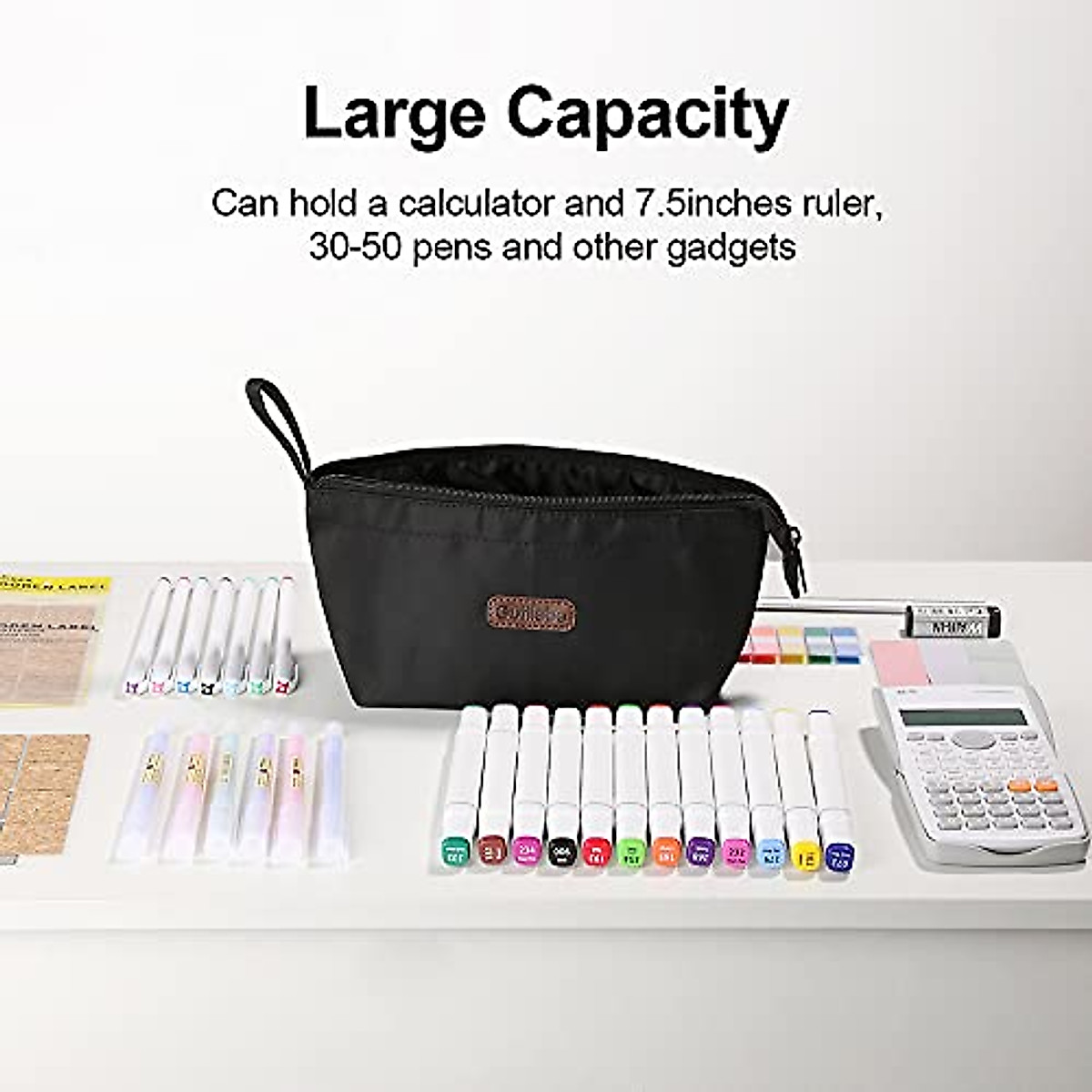 Gutliebe Pencil Case Multifunctional Pencil Pouch Pen Bag Marker Case Pouch Pencil Holder Compact Capacity for High Middle Primary School Student Teen Boy Portable (Pink)