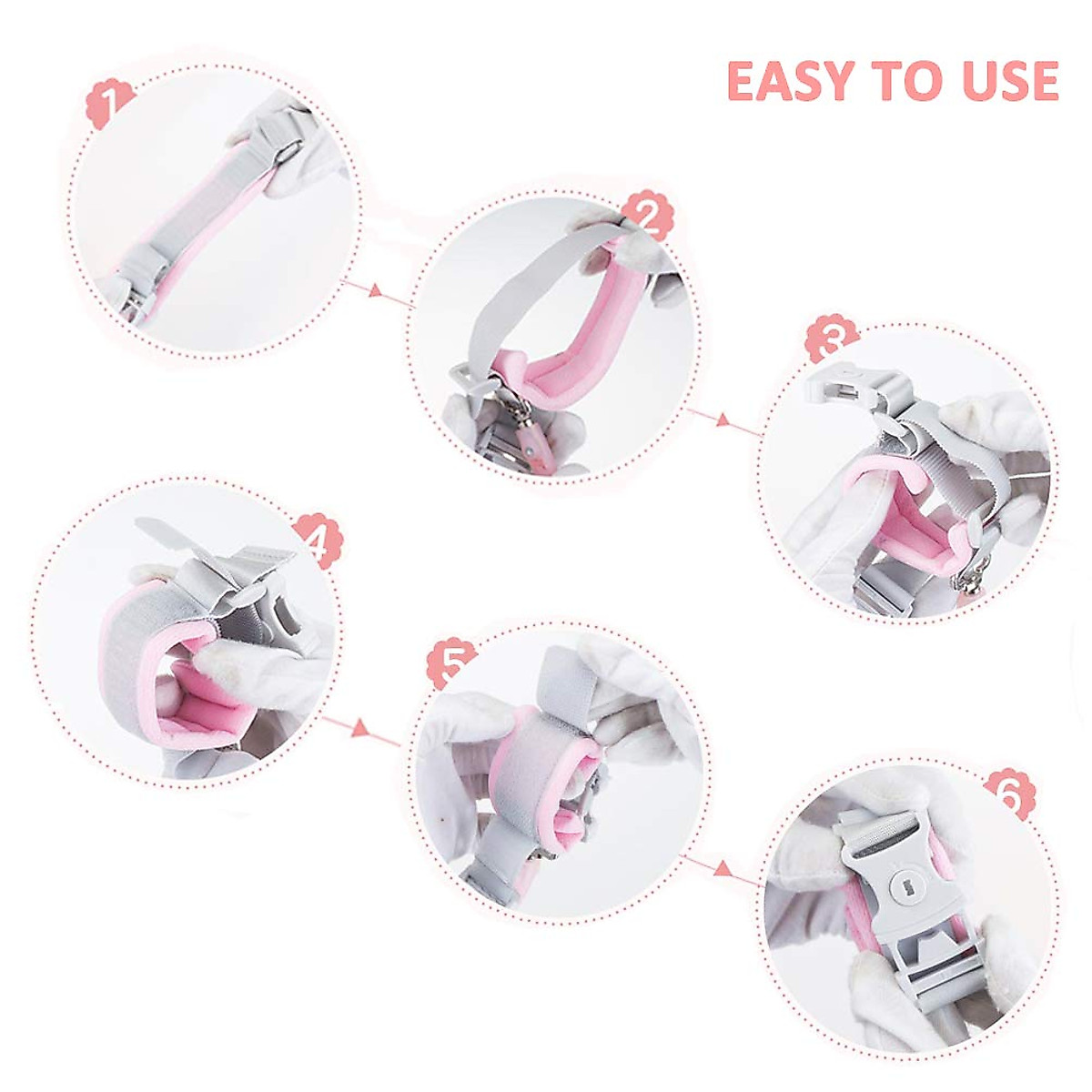 Anti Lost Wrist Link (8.2ft), Socub Breathable Toddler Leash Wrist for Child Safety, Wrist Link for Kids with Key Lock, Pink