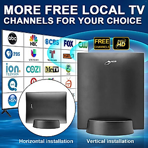 2024 TV Antenna for Smart TV, TV Antenna Indoor Outdoor, Long Range Reception HD Antenna, Digital TV Antenna Supports 4k (Black)