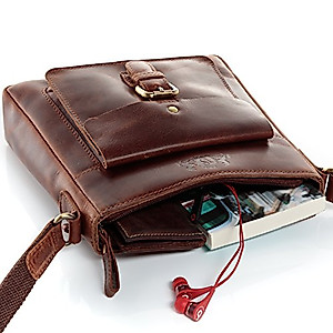 SID & VAIN shoulder bag & cross-body bag YALE small tote bag handbag I Premium Leather top-handle bag leather bag woman brown