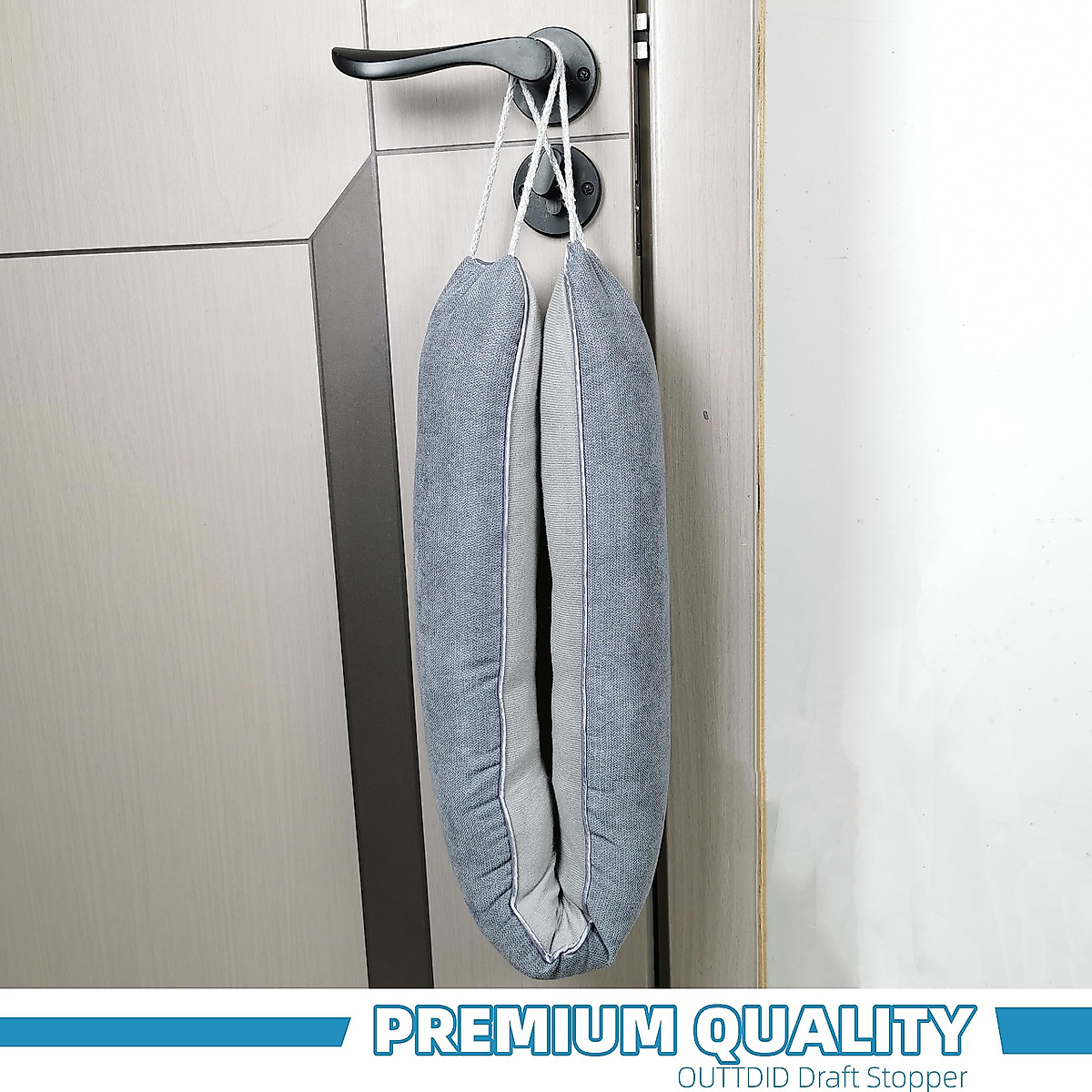 Door Draft Stopper 36 Inches Length x 4 Inches Width, Weighted Under Door Noise Blocker, Heavy Duty Under Door Draft Blocker Bottom Door Seal Noise and Air, Door Guard Saving Energy - Gray