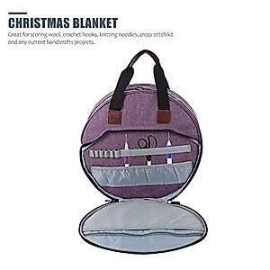 Embroidery Storage Carrying Bag Case: Portable Sewing Hoops Bag Cross Stitch Tools Kits Supplies for Embroidery Project Crochet Hooks Needles Yarns