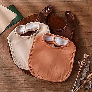 Baby Snap Bibs for Boys Girls,10 Pack Bandana Drool Bibs with Snap,Organic Cotton Snap Closure Bibs for Newborn