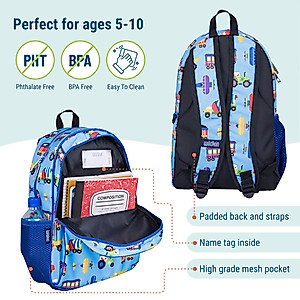Wildkin 15-Inch Kids Backpack for Boys & Girls, Perfect for Early Elementary, Backpack for Kids Features Padded Back & Adjustable Strap, Ideal for School & Travel Backpacks(Trains, Planes, and Trucks)