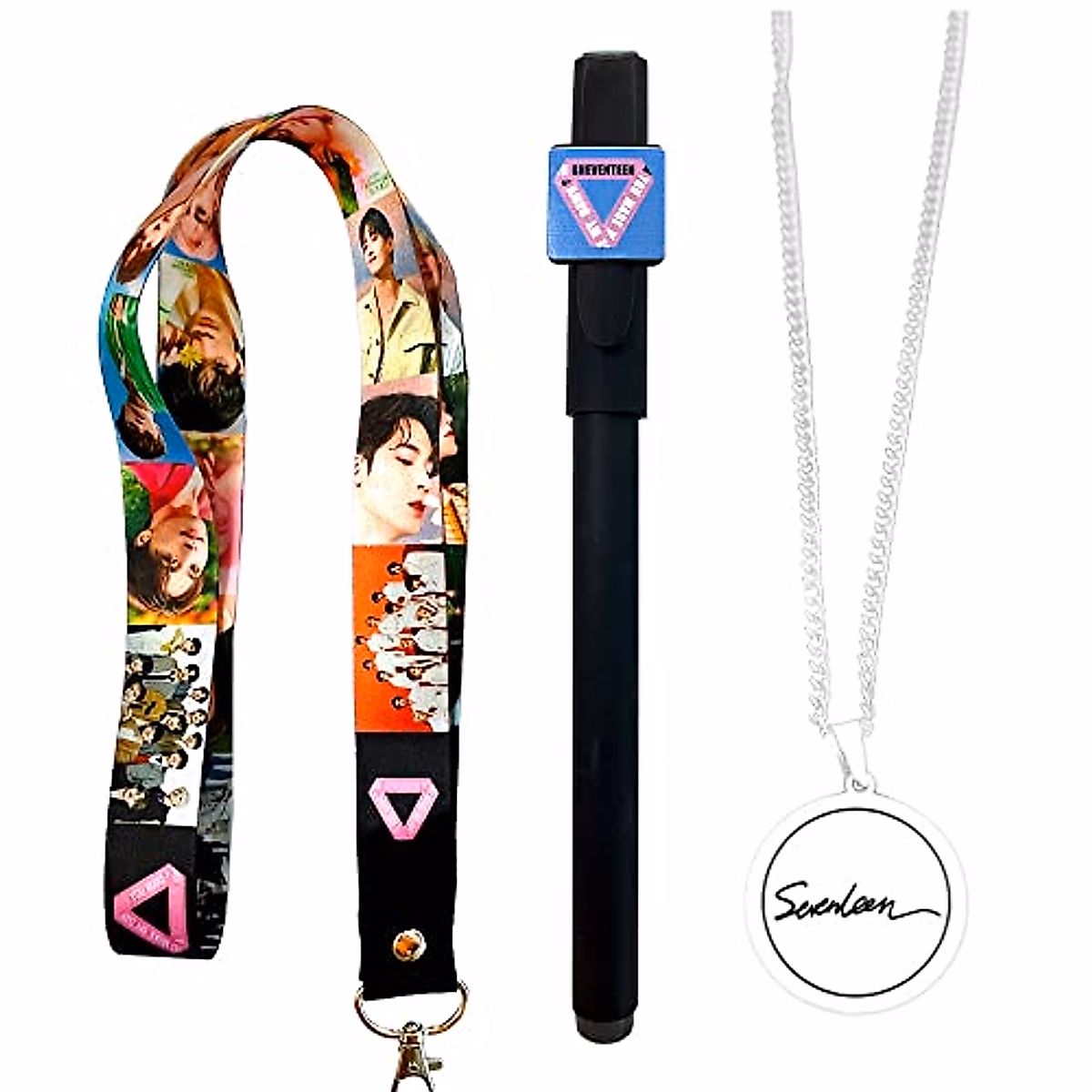 Fatyi Seventeen Gift Set for Lomo Card, Kpop Merch Sticker, 3D Sticker, Mirror, Sticky Note, Keychain, Badge, Pen, Banner and Phone Stand