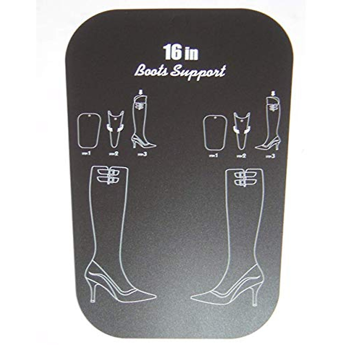 QUUPY 2 Pairs 16 Inch Long Thicken Plastic Shoe Shaper Holder Shoe Trees Stretcher Inserts Tall Boot Automatic Stand Support No Print for Women Over-The-Knee Boots Taller Boot Knee High Shoes (Black)