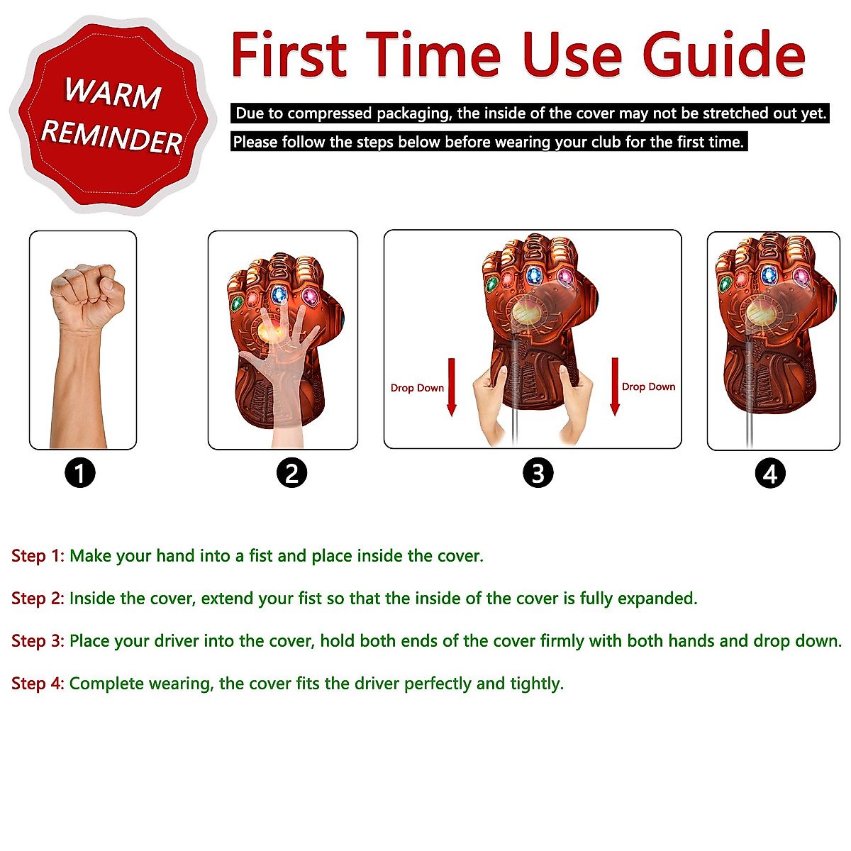 LeFeng Golf Club Head Covers Perfect for 460cc Driver and Fairway Wood Funny Palm Shape Wood Head Covers (Endless Palm, for Driver Wood)