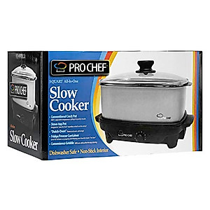 PROCHEF 5-Quart Oblong-Shaped Slow Cooker with Deep Dish Glass Cover, with Shabbos Sure Knob Cover