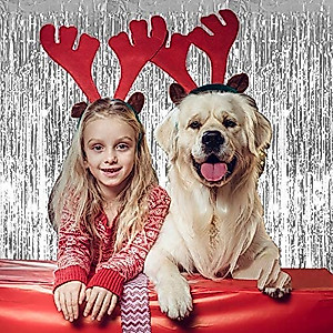 TONIFUL 3Pcs Silver Door Streamers,Silver Photo Booth Backdrop Metallic Streamers Silver Foil Fringe Curtains for Birthday,Christmas,New Year,Bachelorette,Grad Party Streamers Decor(9.9ft x 8.2ft)