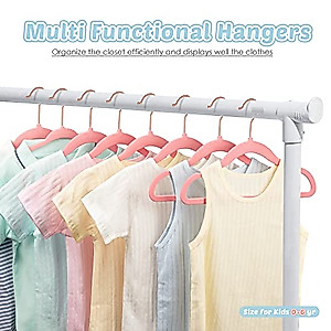 DUDUCOFU 30 Pack 11.8 inch Pink Velvet Hangers Baby Clothes Hangers Non Slip Kids Felt Hangers with 360 Degree Swivel Hook Toddler Hangers for Closet